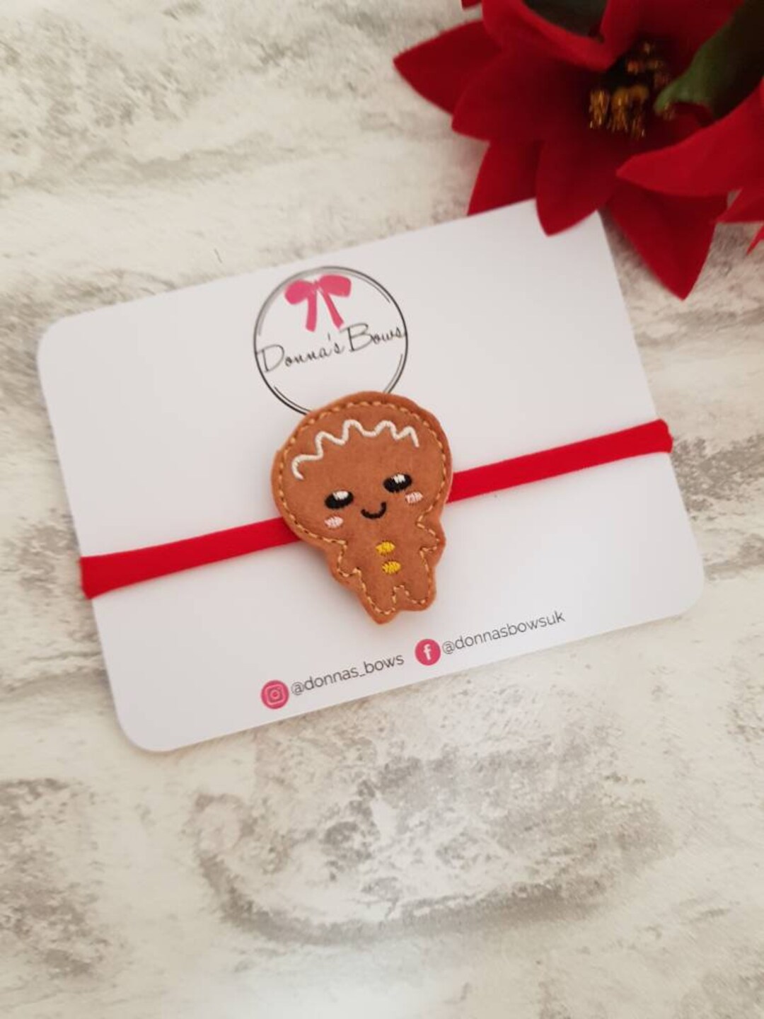 Gingerbread Man Headband, Christmas Hair Clip, Festive Hair Slide, Baby ...