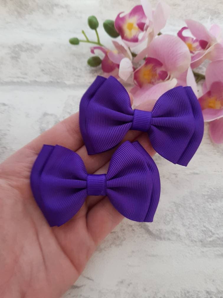 Purple Ribbon Bows, Purple Pigtail Bows, Purple Ribbon Bows, Ribbon ...
