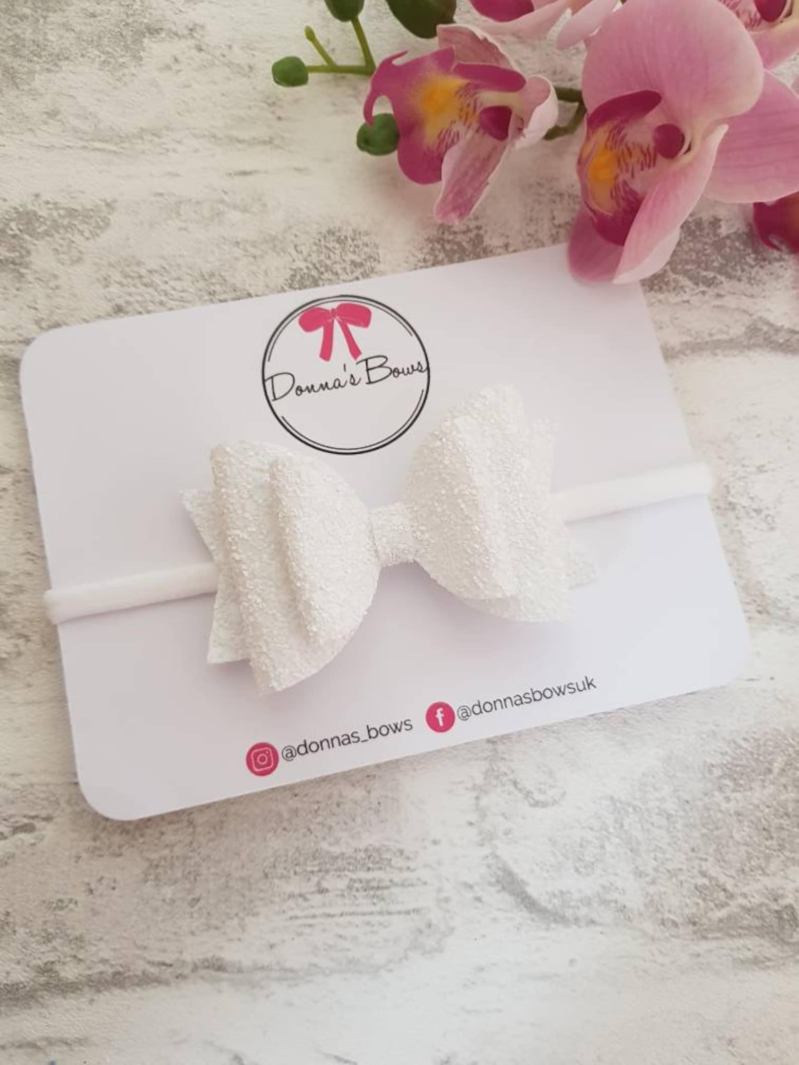 White Glitter Bow Pigtail Bows White Headband Small Bows - Etsy UK