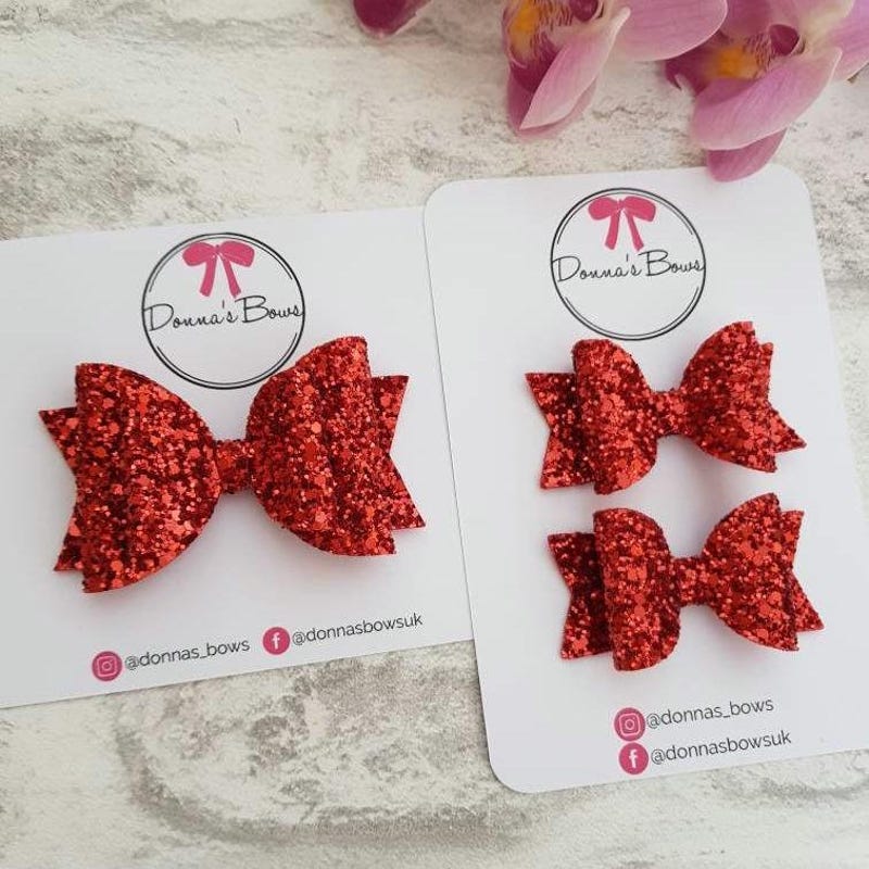 Girls Bow Hair Bobbles - Etsy UK