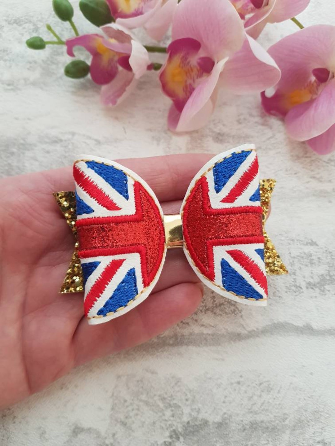 Union Jack Hairbow, Girls Hair Bows, Hair Accessories, Hair Clips ...