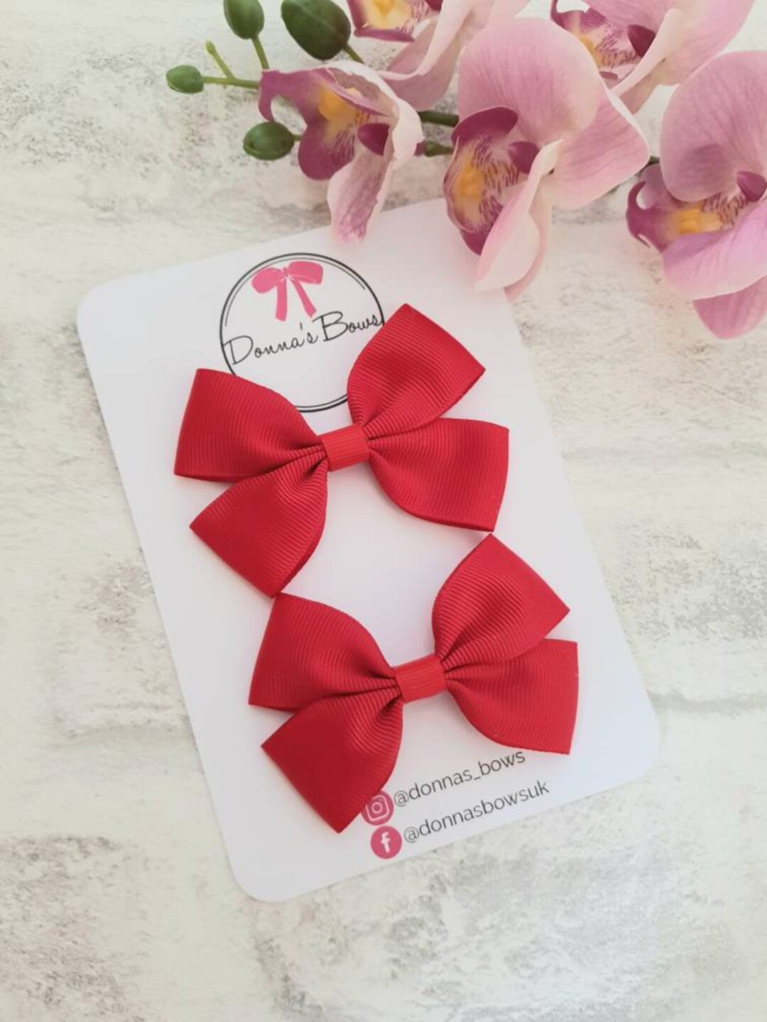 Red School Bows Red Pigtail Bows Red Ribbon Bows Girls - Etsy UK