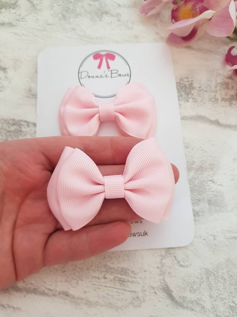Pink Ribbon Bows, Pink Pigtail Bows, Toddler Hair Bows, Girls Hairbows ...