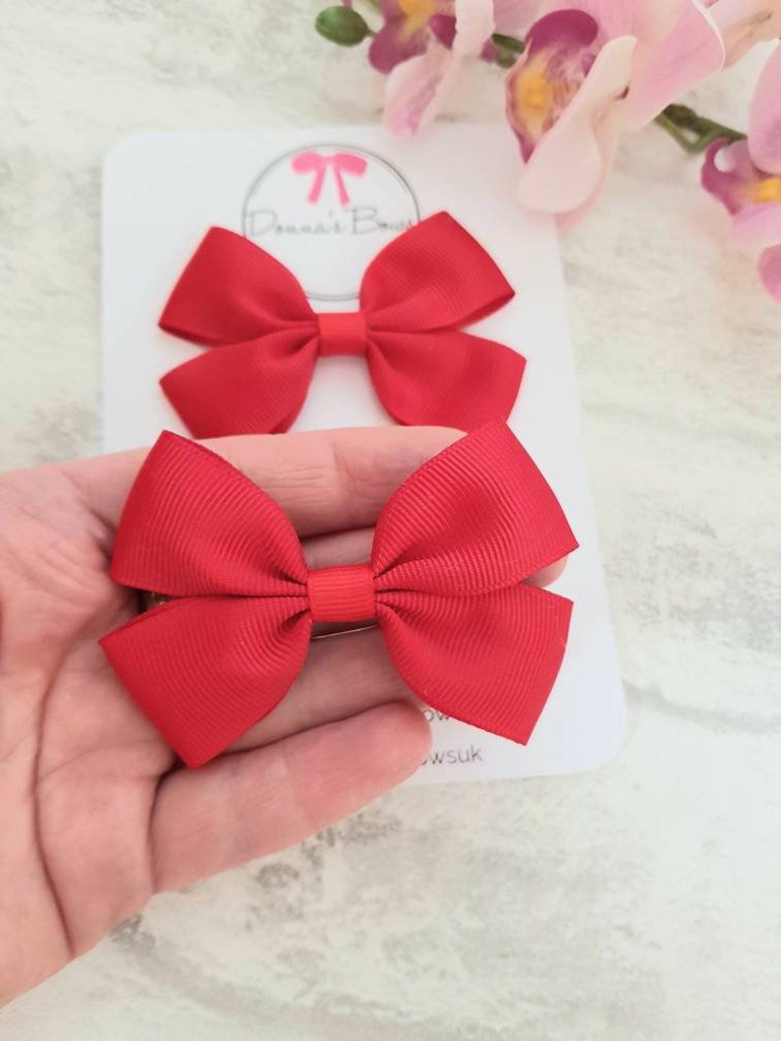 Red School Bows Red Pigtail Bows Red Ribbon Bows Girls - Etsy