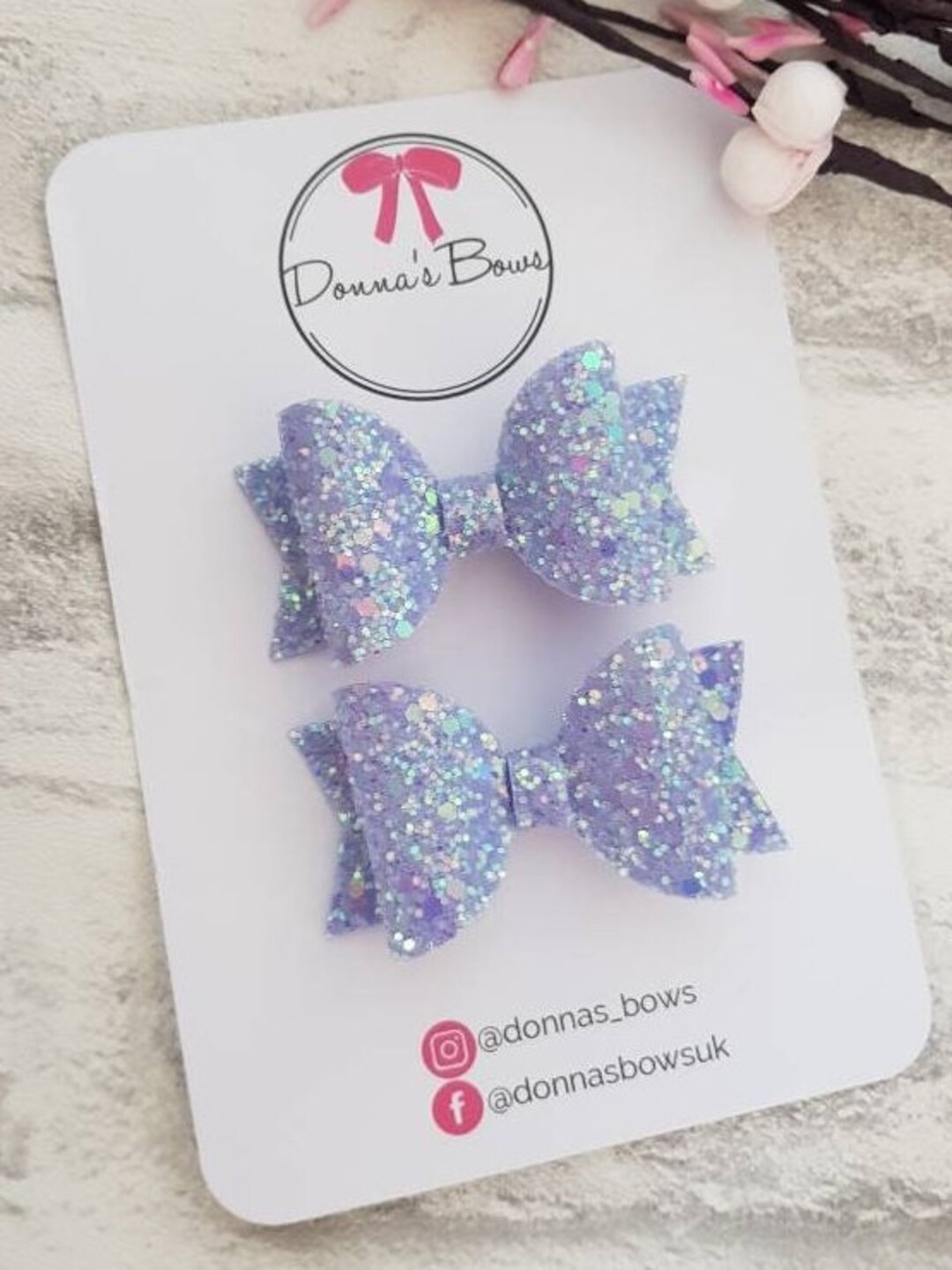 Lilac Pigtail Bows, Iridescent Bows, Glitter Hair Bow, Purple Hair ...
