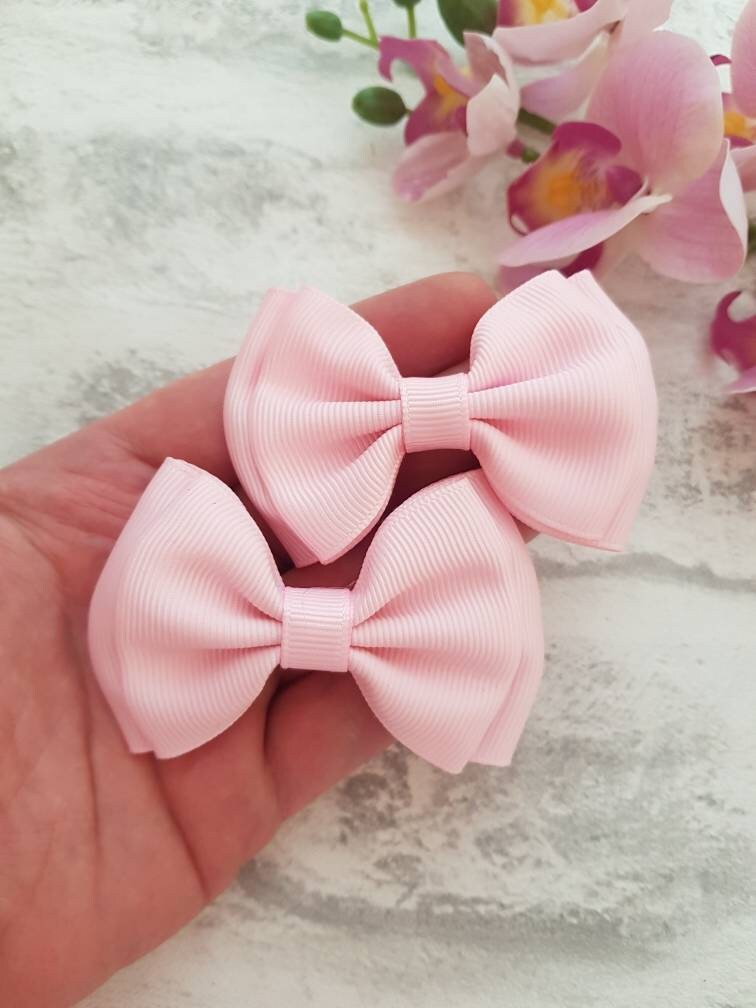 Pink Ribbon Bows, Pink Pigtail Bows, Toddler Hair Bows, Girls Hairbows ...