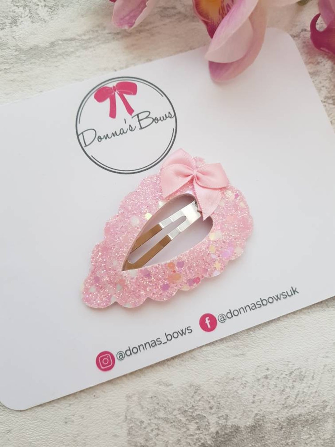 Heart Hair Clip, Pink Fringe Clip, Glitter Snap Clip, Girls Hair ...