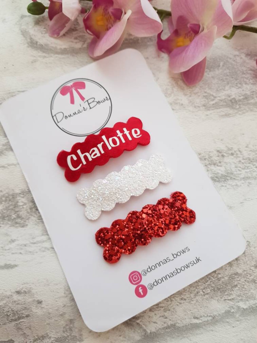 Personalised Clips School Clips Red Hair Clips Gingham - Etsy
