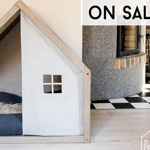 Modern Dog House With Top and Back Linen Covers Indoor Dog - Etsy Australia