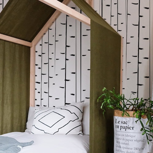 Bed Canopy in OLIVE GREEN COLOR Linen Cover for Toddler Bed - Etsy