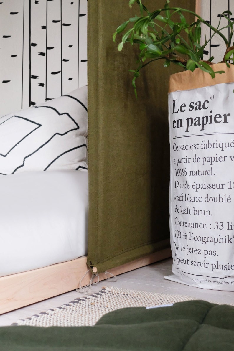 Bed Canopy in OLIVE GREEN COLOR Linen Cover for Toddler Bed - Etsy