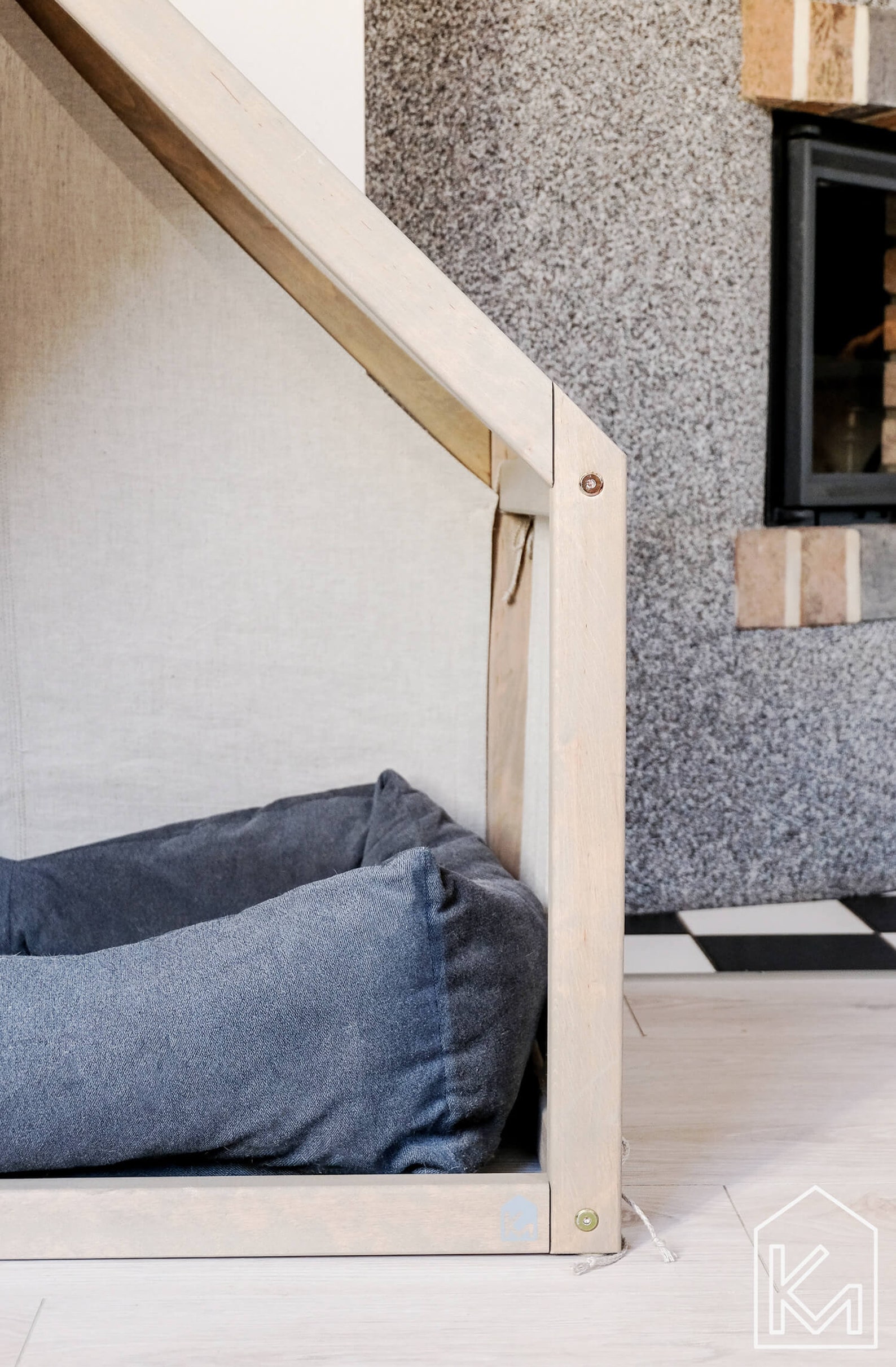 Modern Dog House With Top and Back Linen Covers Indoor Dog - Etsy UK