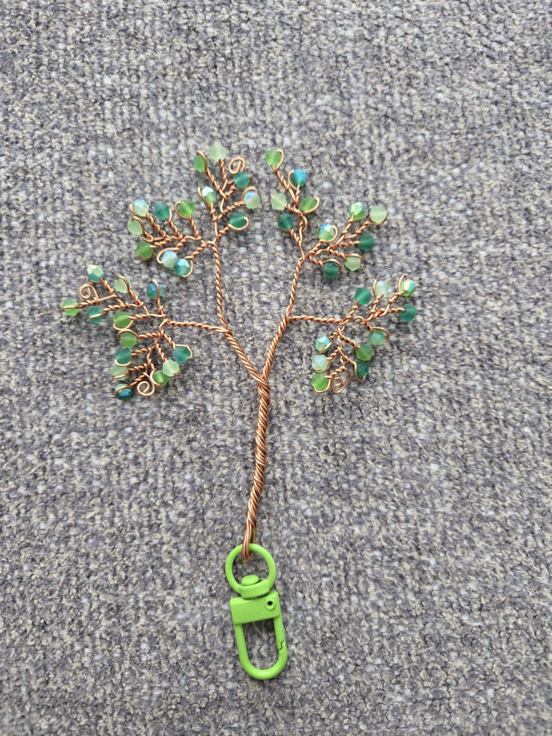 Emerald Grotto-- Wire Tree, Copper Wire Bag Charm - Etsy