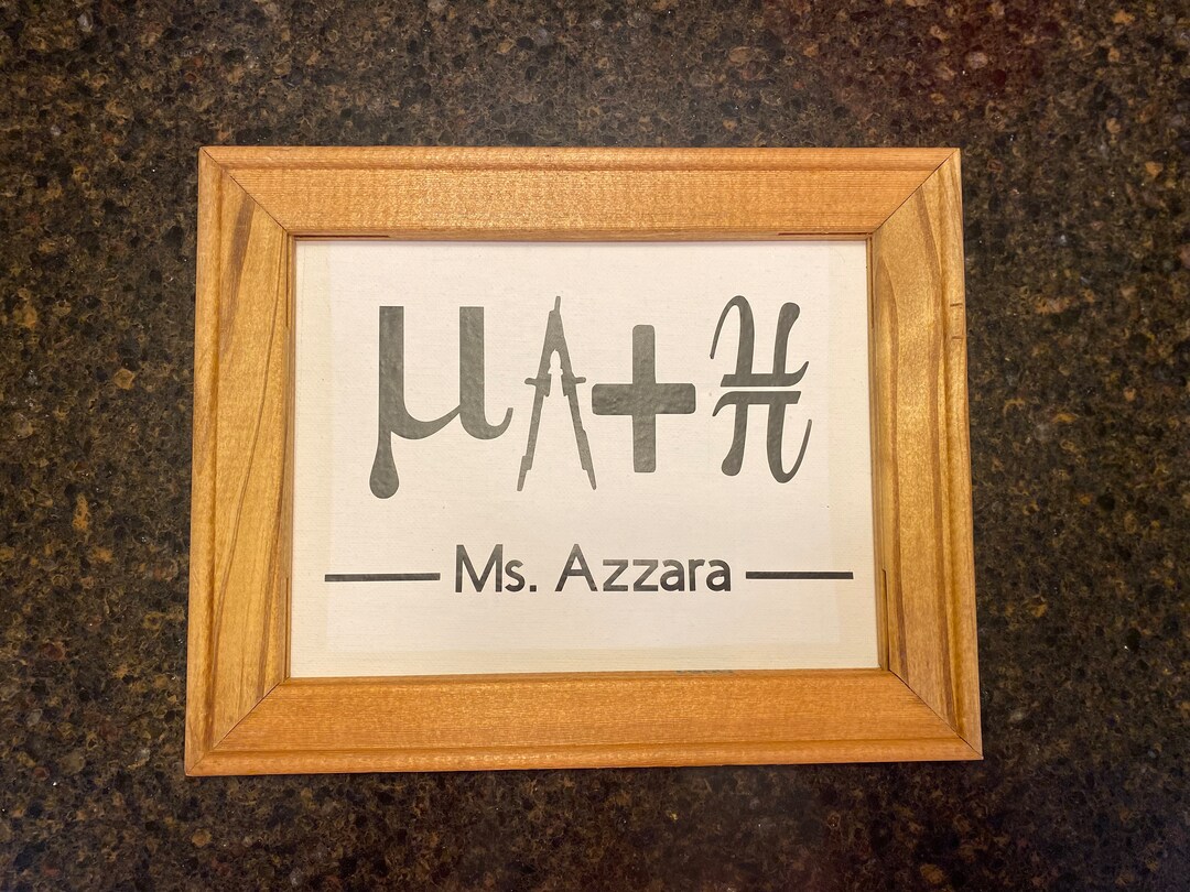 Personalized Math Teacher Hanging Wall Decor Sign With Name- Wooden ...
