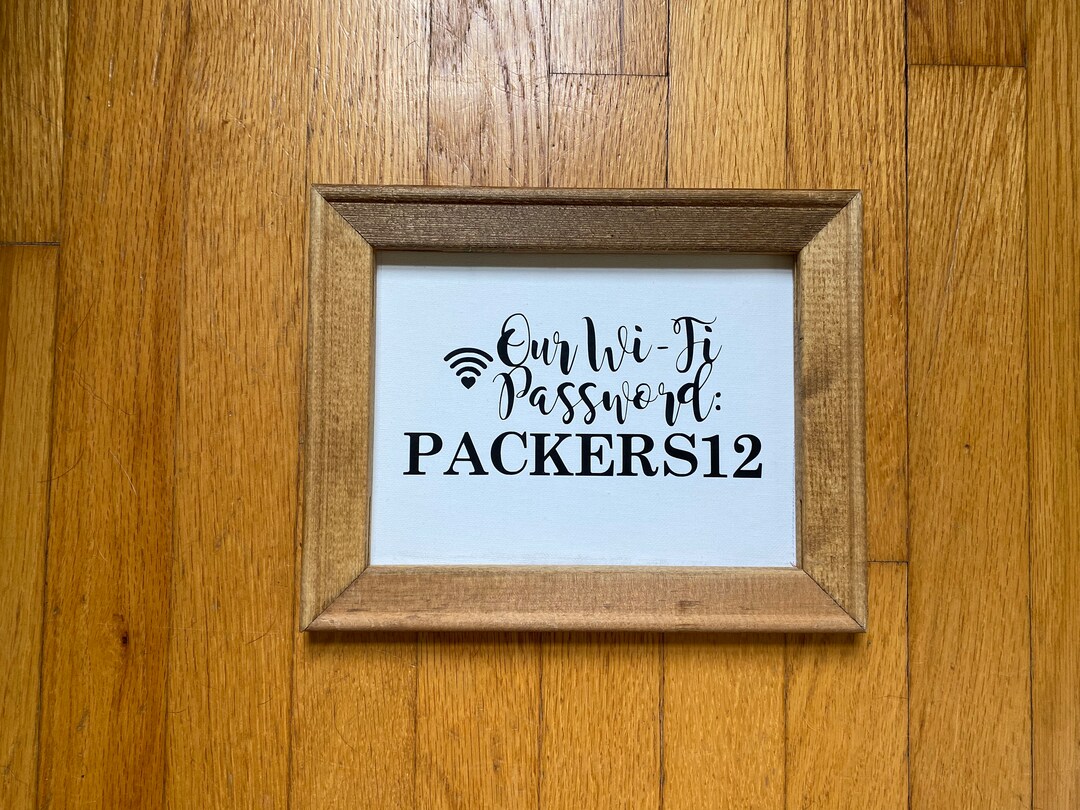 Our Wi-fi Password Hanging Wall Decor Sign- Wooden Frame, Canvas ...