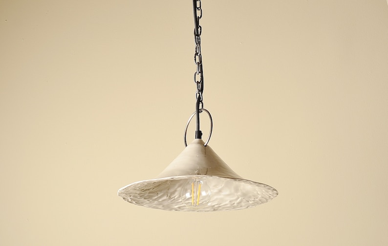 Rustic White Ceramic Pendant Lamp, Gothic Farmhouse Lighting - Etsy