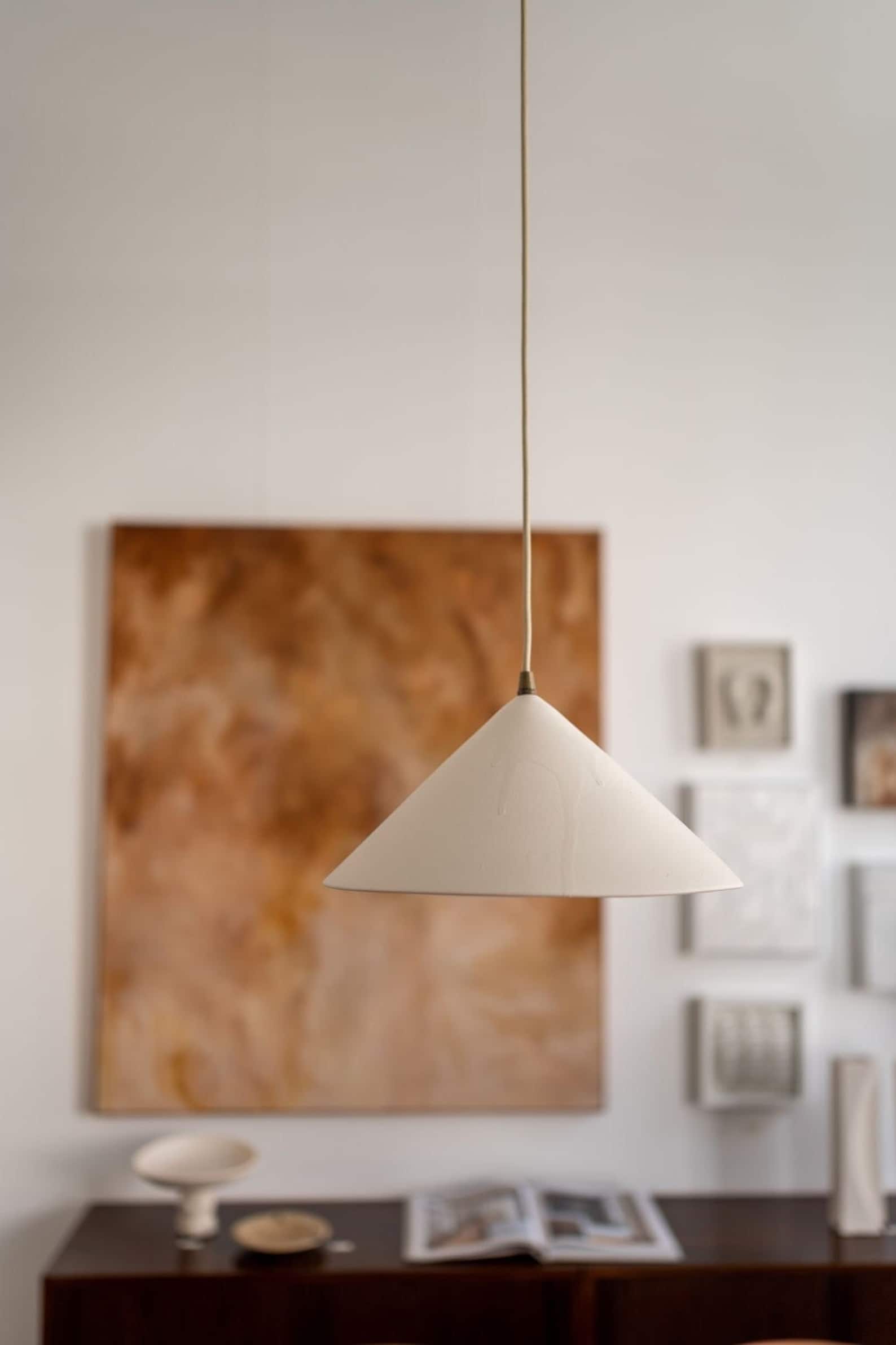 Rustic Ceramic Handmade Pendant Lamp #2 Matte White Modern Chandelier ...
