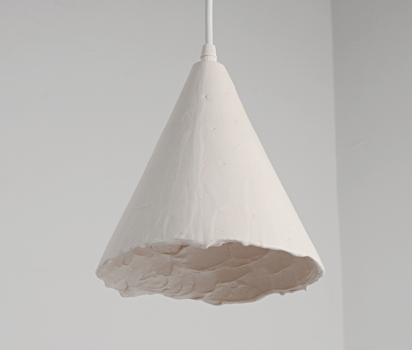 Handmade Ceramic Pendant Lamp: Modern White Chandelier, Boho Lighting ...