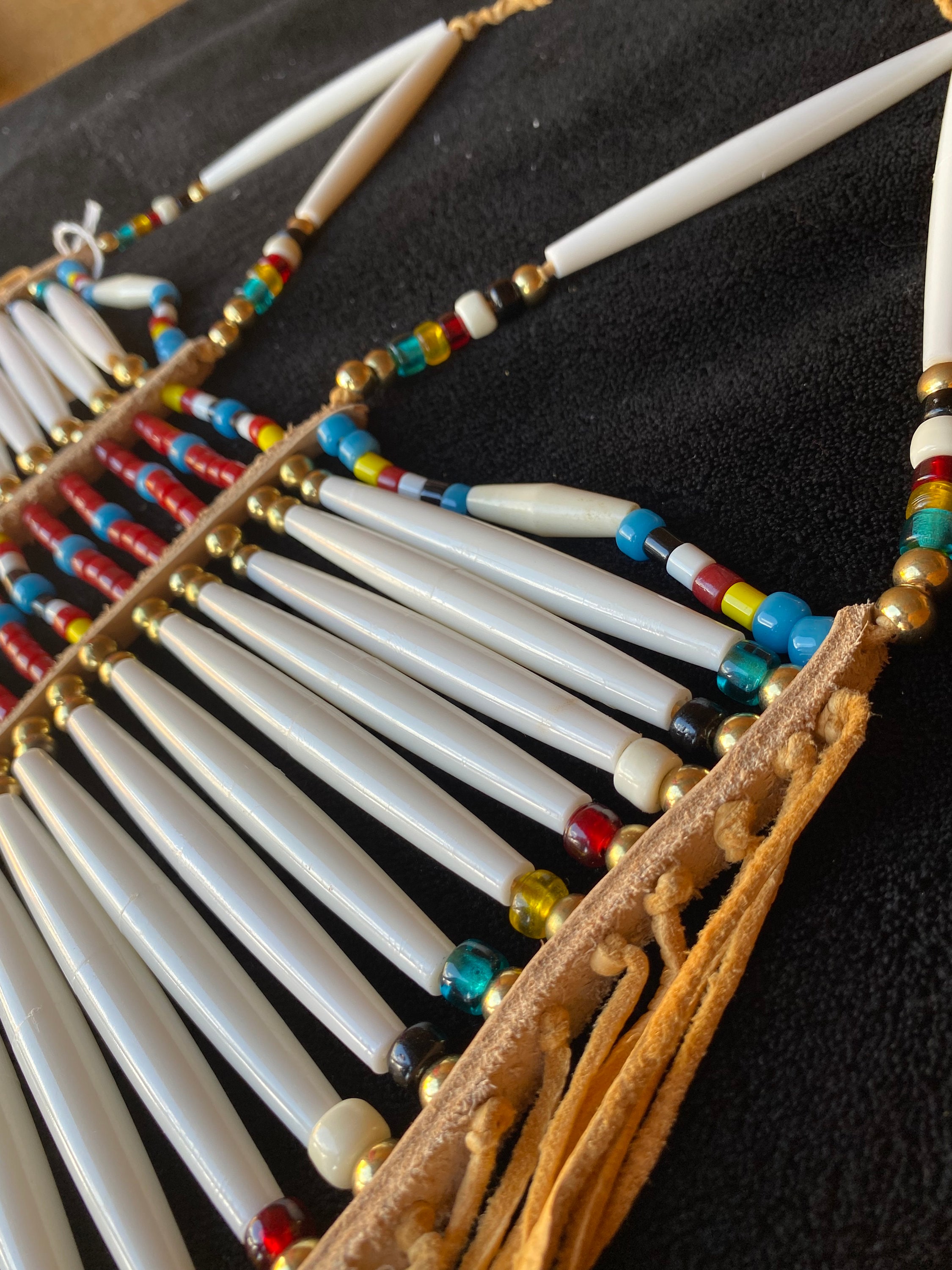 Men’s Beaded Bone Breastplate - Handmade Native American Powwow Regalia ...