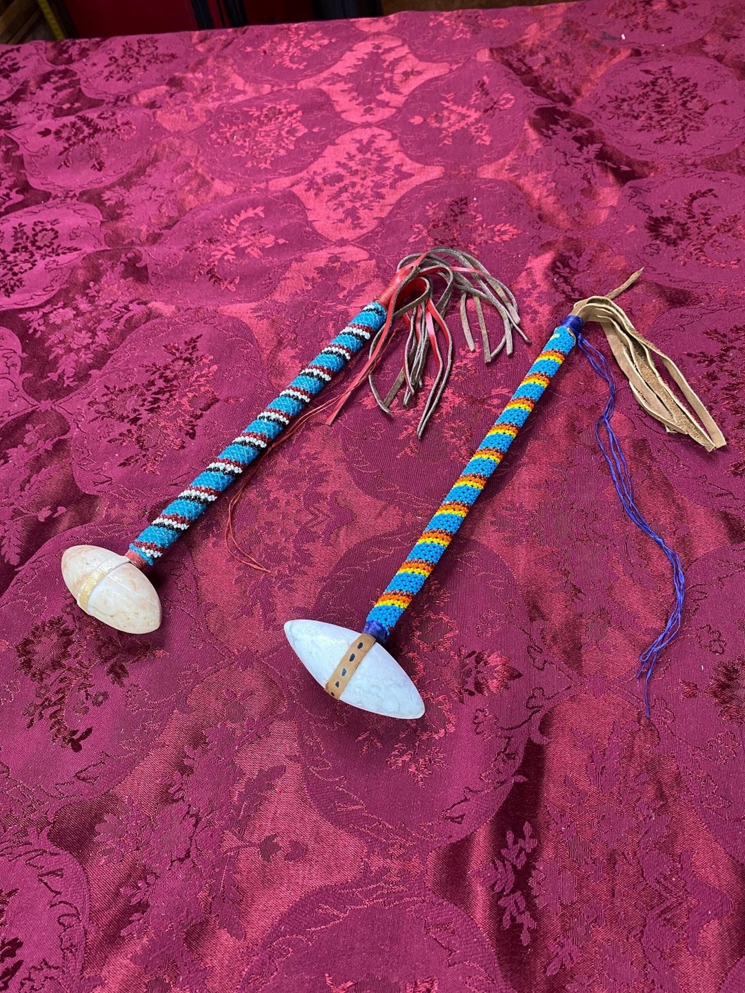 Miniature Beaded Tomahawk Rock Axe - Handmade Native American Art - Etsy