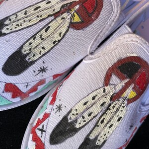 Medicine Wheel Painted Kids Shoes Native American Ledger Art - Etsy