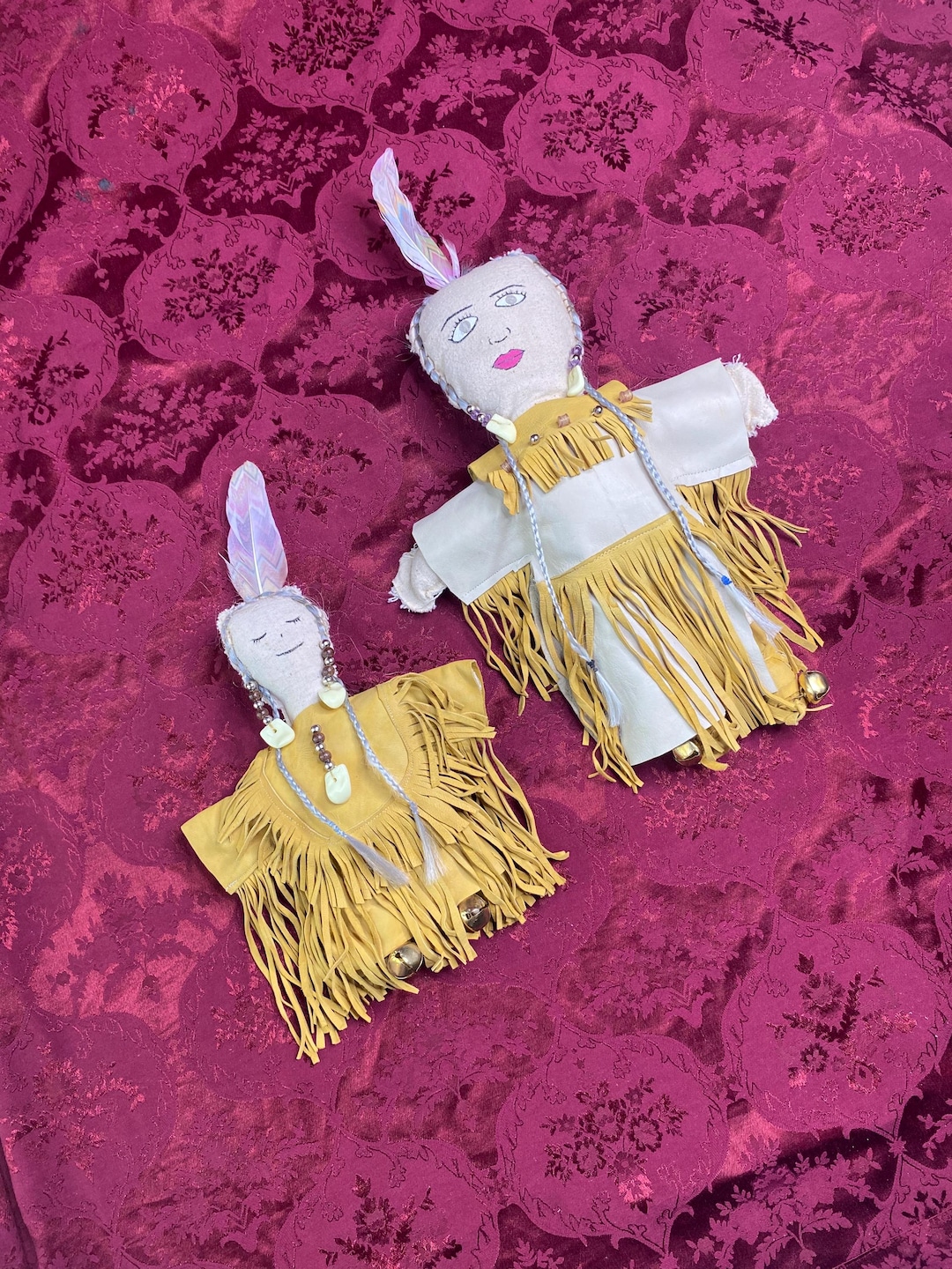 Traditional Leather Native Dolls Handmade Native American Art - Etsy
