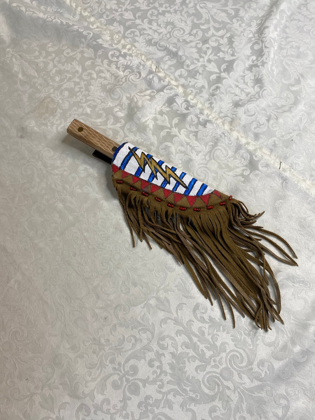 Wakinyan lightning Painted Leather Knife Sheath / Case Native American ...