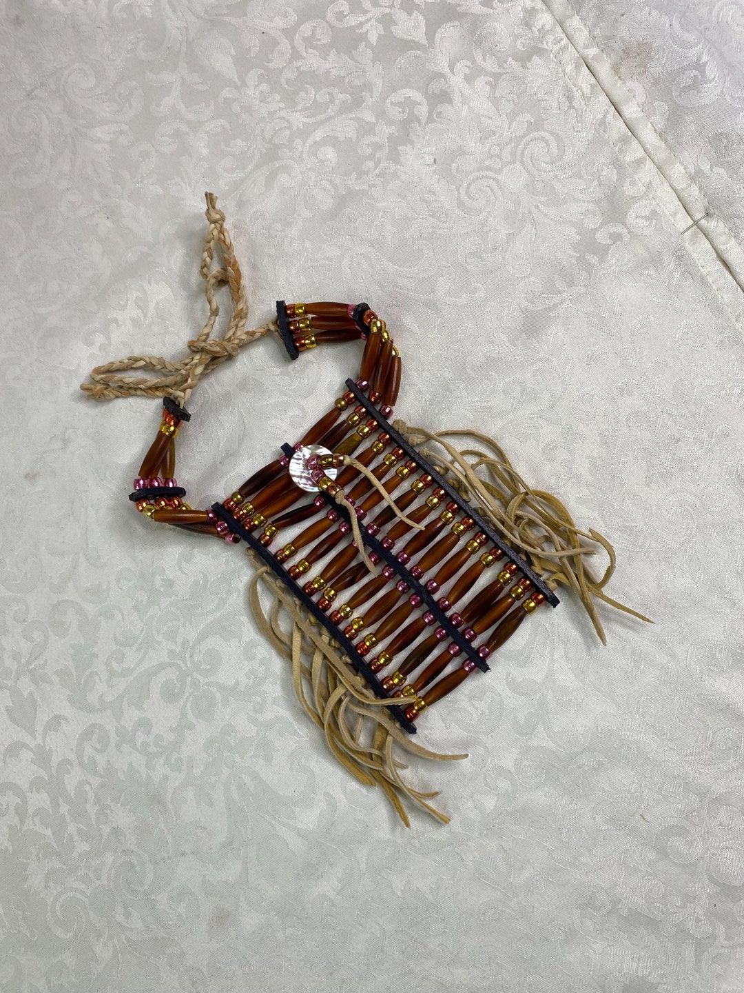 Miniature Beaded Breastplate - Handmade Native American Powwow Regalia ...
