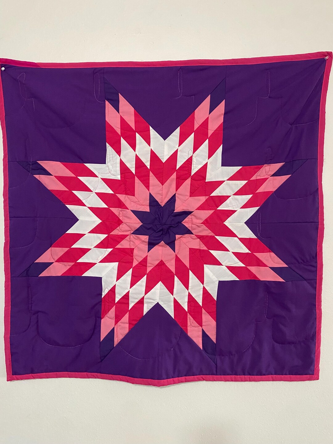 Purple Pink Star Quilt Handmade Native American Blanket - Etsy