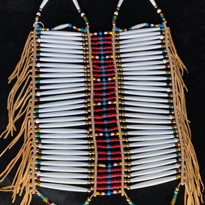 Men’s Beaded Bone Breastplate - Handmade Native American Powwow Regalia ...