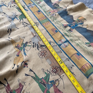 Warriors in Battle Ledger Art Hide Painting by Frank Shortey - Native ...