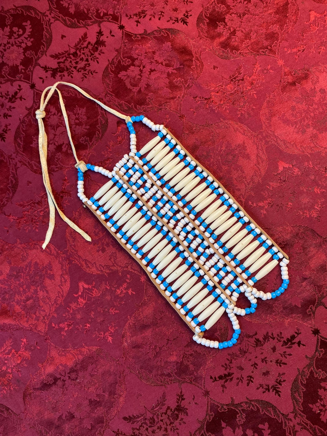 Geometric Design Beaded Breastplate - Handmade Native American Powwow ...
