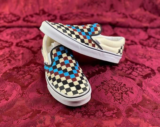 Beaded VANS Shoes - Native American Beadwork Men Sz 9, Women Sz 10 - Etsy