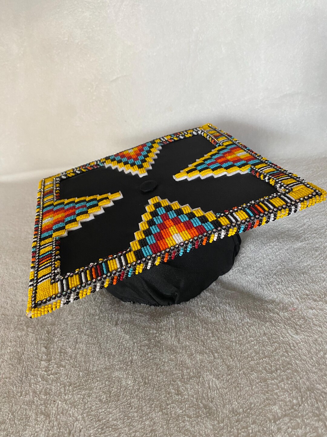 Beaded Graduation Cap Hat - Native American Art - Etsy