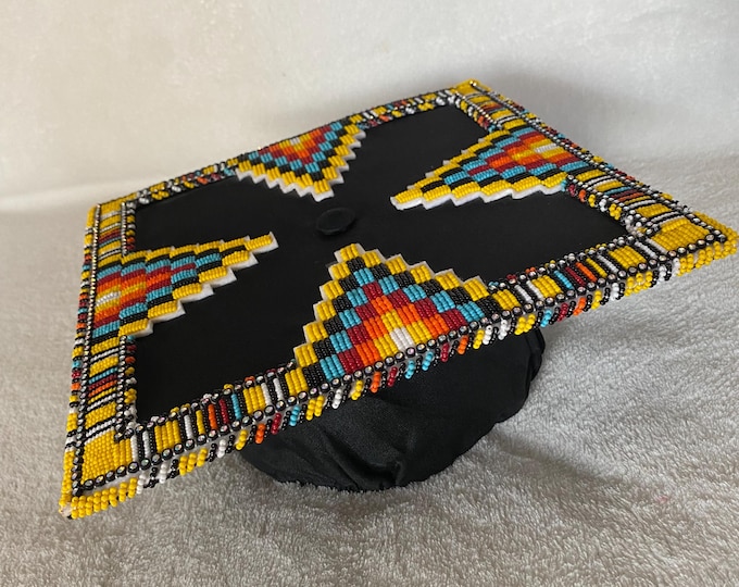 Beaded Graduation Cap Hat - Native American Art - Etsy