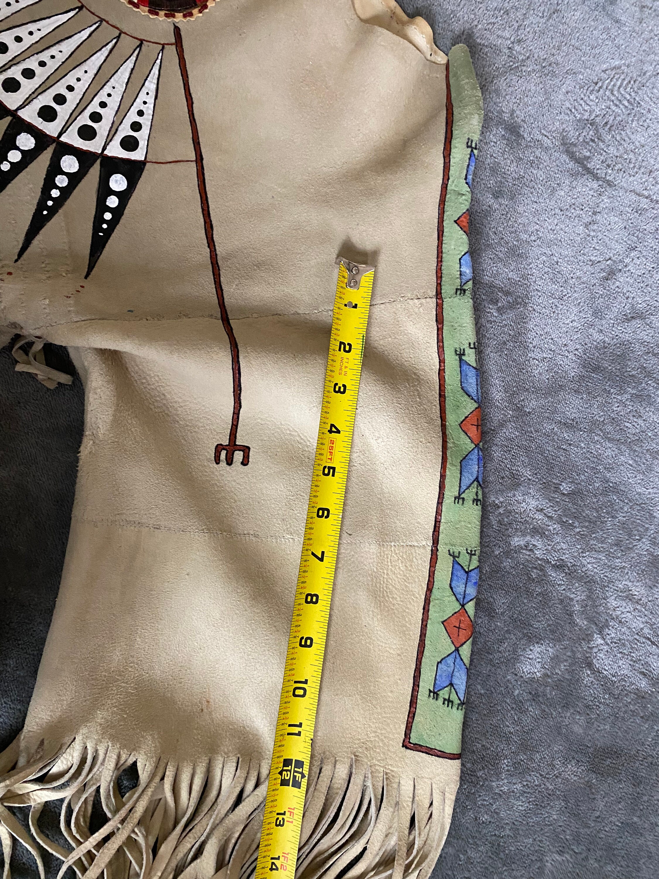 Painted Traditional Dress With Fringe - Handmade Native American Art - Etsy