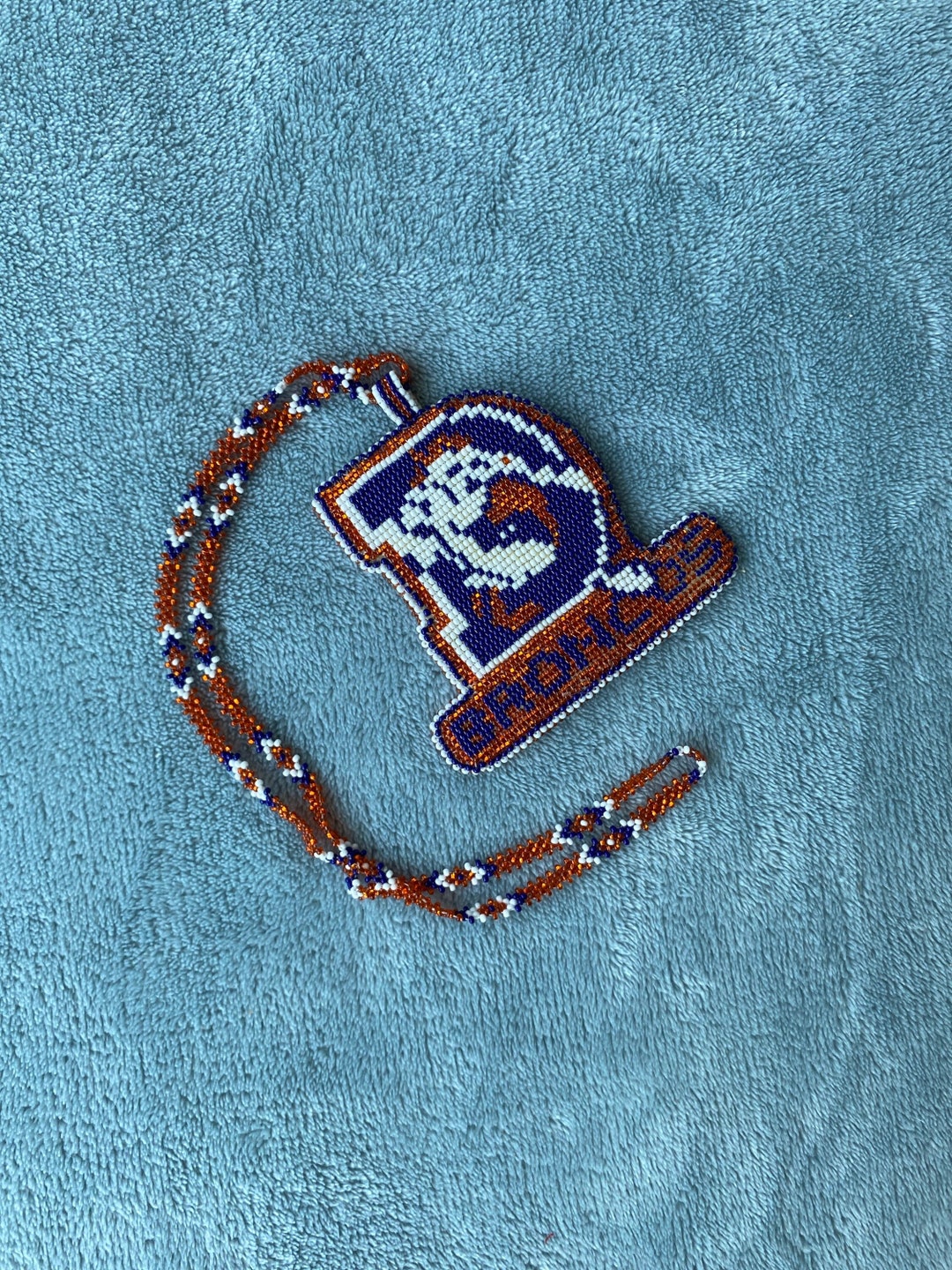 Broncos Beaded Medallion Necklace Handmade Native American Jewelry - Etsy