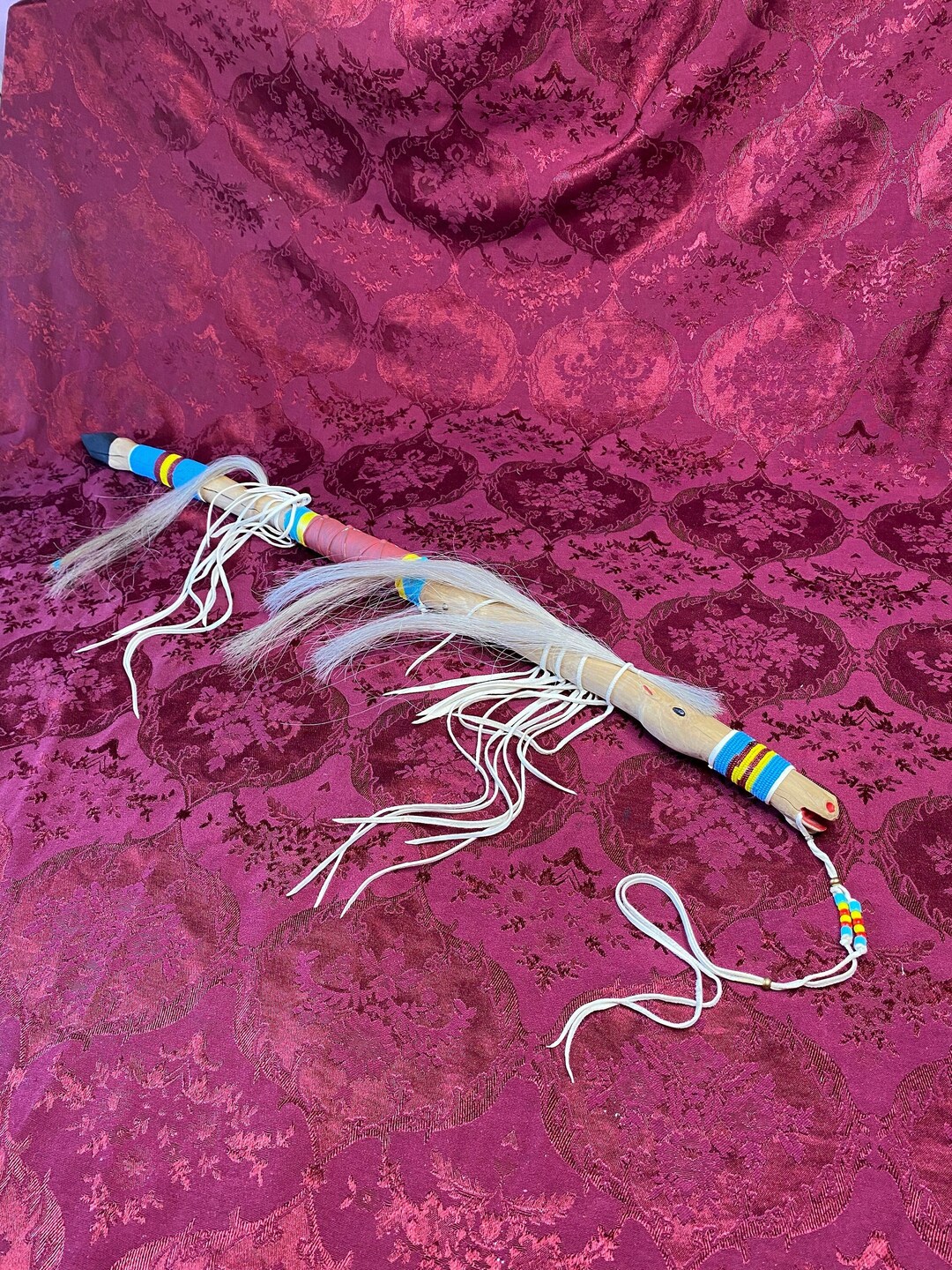 Painted Horse Dance Stick Handmade Native American Art - Etsy