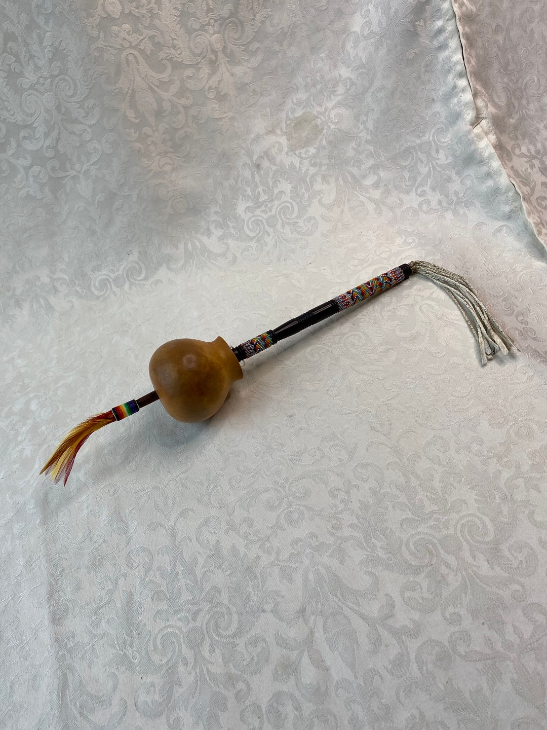 Beaded Gourd Rattle Handmade Native American Instrument - Etsy