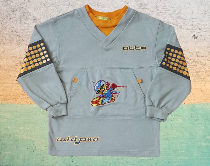 Vintage 2001 Kids Nickelodeon Rocket Power Sweatshirt Viacom Otto Patch ...