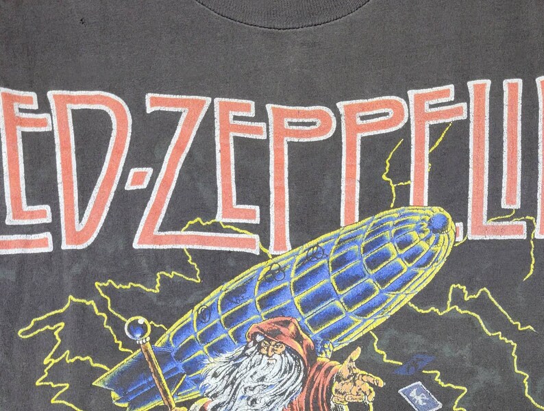 Vintage Distressed 1980s Led Zeppelin Zoso Tshirt the Hermit Wizard ...