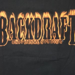 Vintage NWT 1990s Universal Studios Backdraft Tshirt Movie Graphic ...