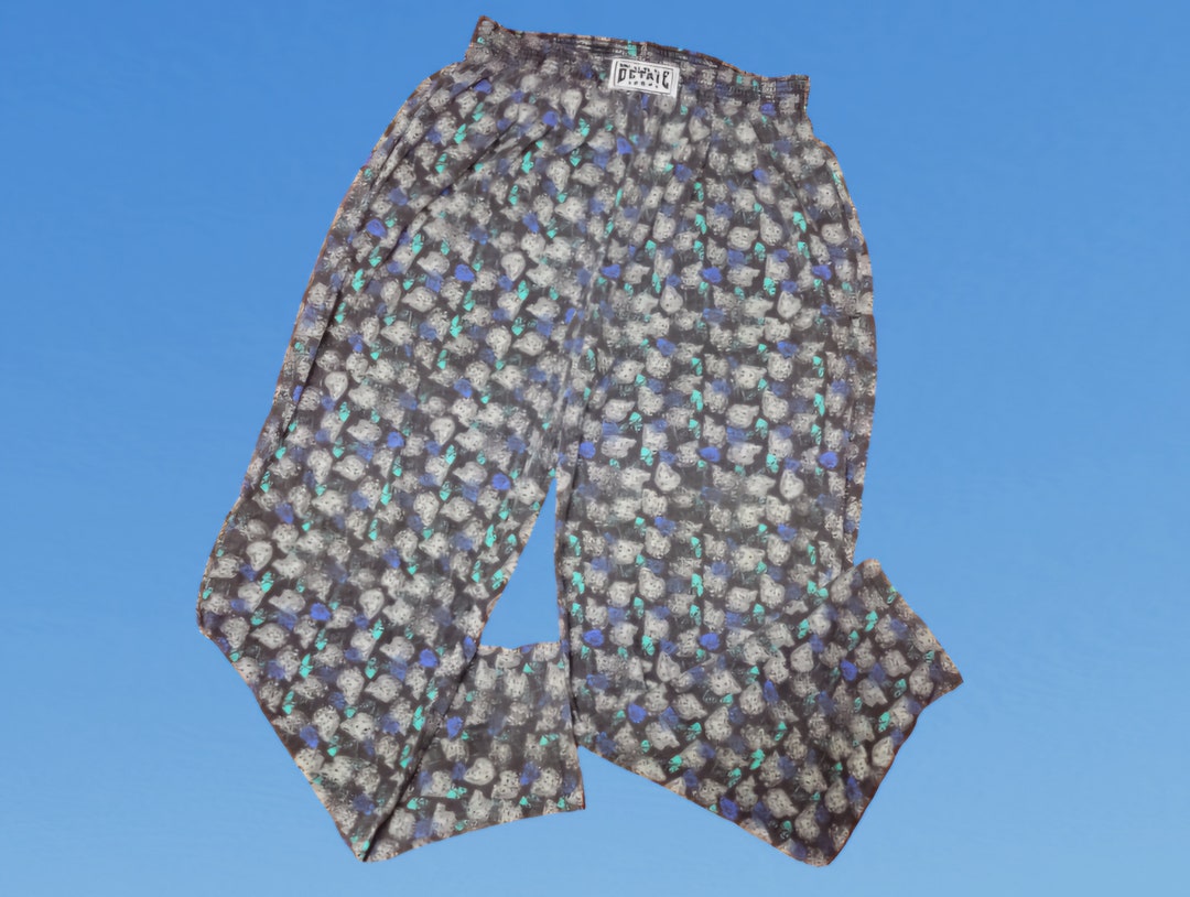Vintage 1980s World Detail Sweatpants Abstract All Over Print Baggy ...