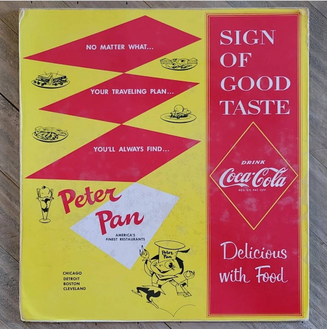 Vintage 1959 Peter Pan Restaurant Menu Cartoon Graphic Diner - Etsy