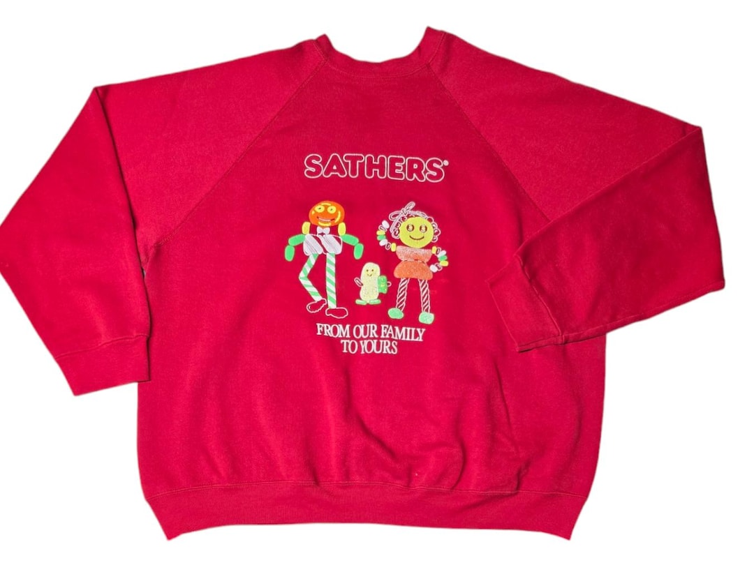 Vintage 1990s Sathers Candy Employee Sweatshirt Tultex Raglan Crewneck ...