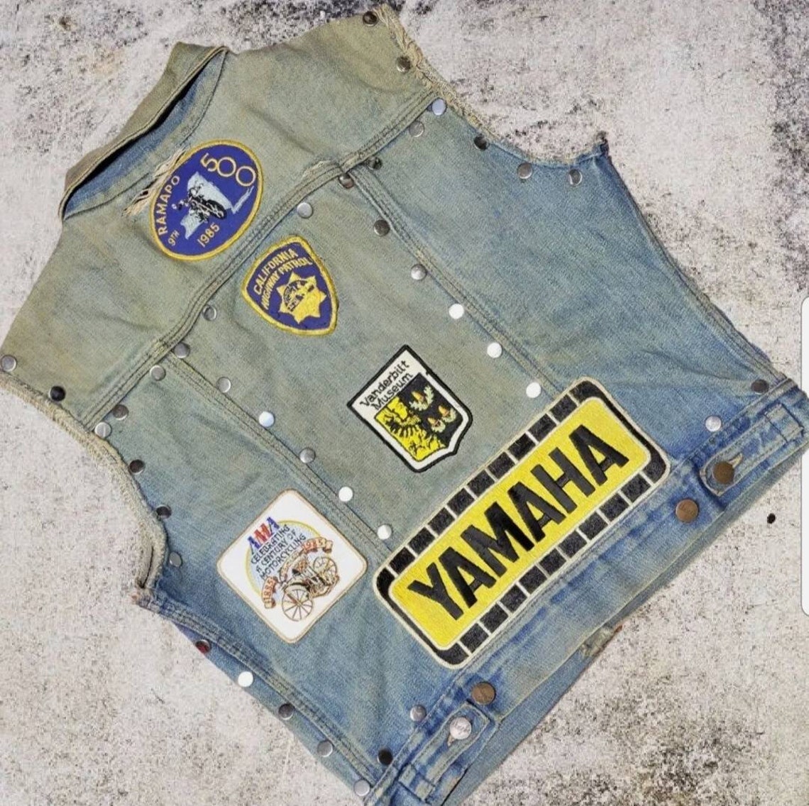 Vintage 1960s Wrangler Denim Motorcycle Vest Yamaha Patches - Etsy