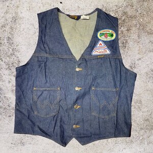 Vintage 1980s Wrangler Denim Vest Pleasure Riders Motorcycle - Etsy
