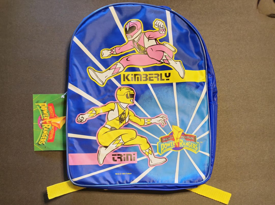 Vintage NWT 1993 Mighty Morphin Power Rangers Bookbag 90s Cartoon Trini ...