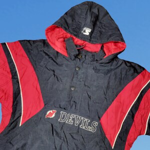Vintage 1990s Starter New Jersey Devils Jacket NHL Hockey Hooded ...