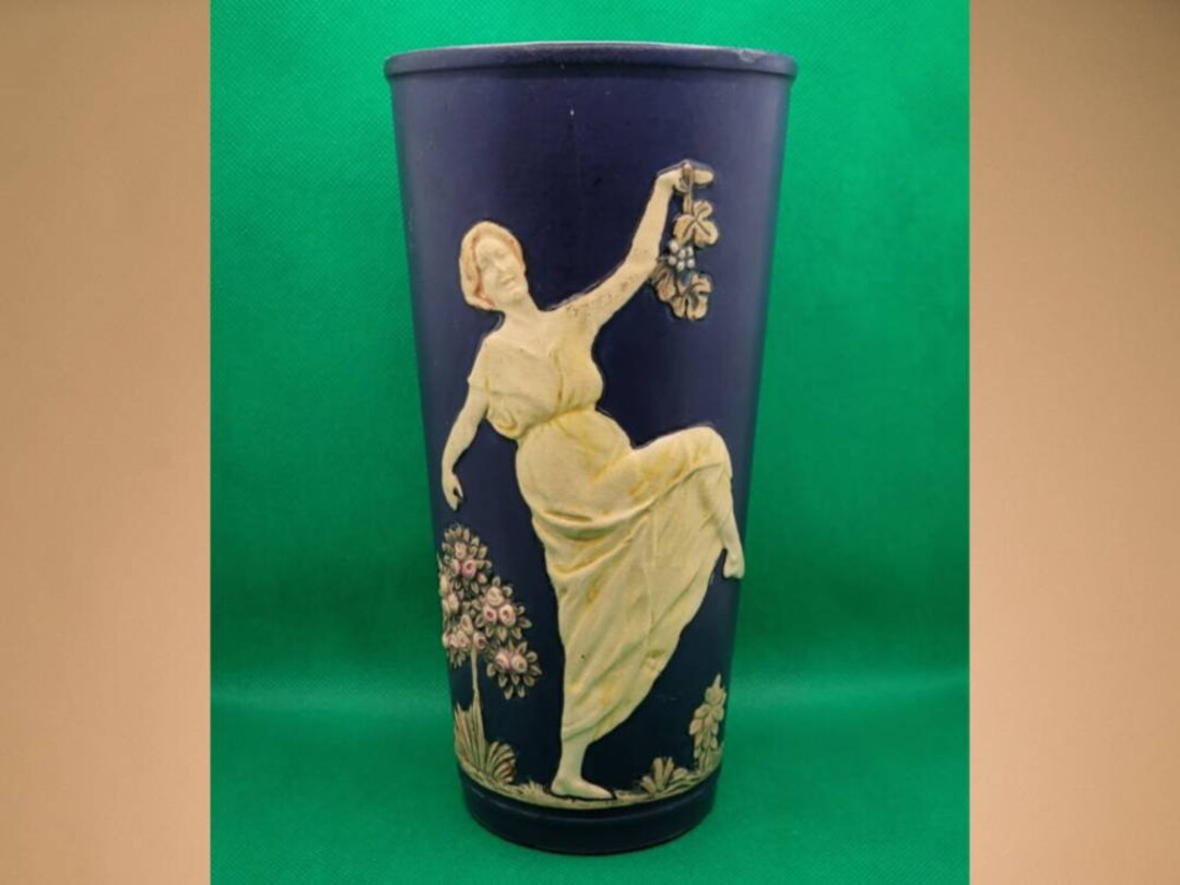 Antique 1920s Weller Pottery Vase As-is Blue Ware Maidens Dancing ...